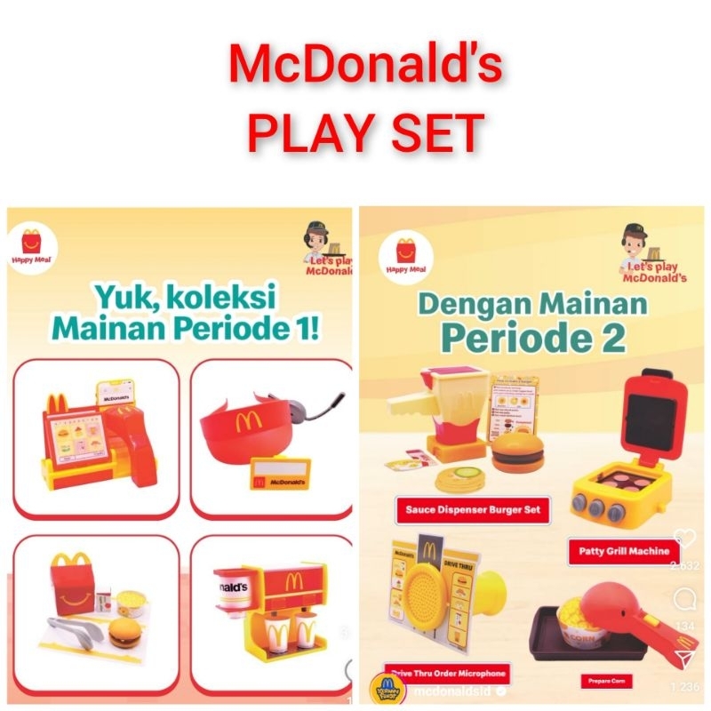 Mcdonald's Play Set Happy Meal Toys (Por Peça) | Shopee Brasil