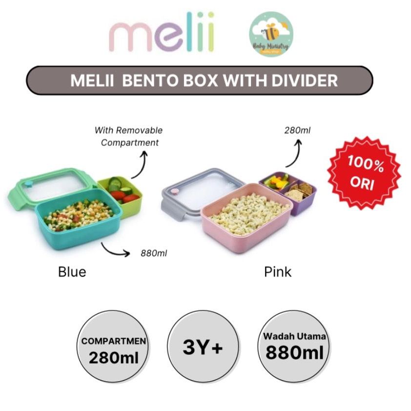Melii Baby bento box Com Divisória/Caixa De Almoço Para Crianças Lanche ...