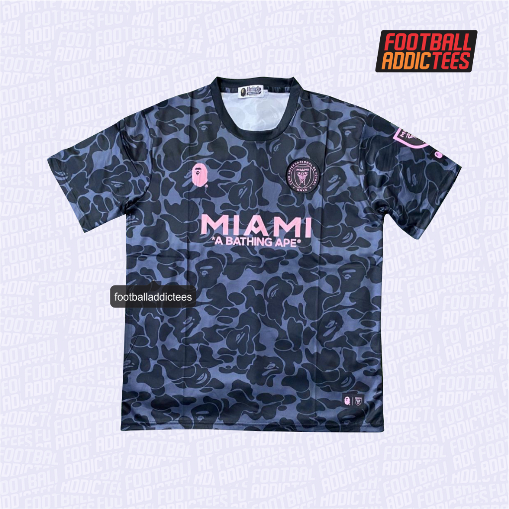 Jersey INTER MIAMI X Banho APE BAPE Preto | Shopee Brasil