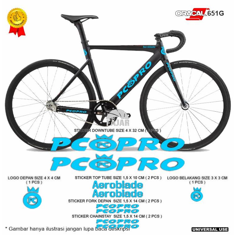 Pco Pro Cutting Adesivo Fixie Bike Sticker Para Moldura De Bicicleta ...