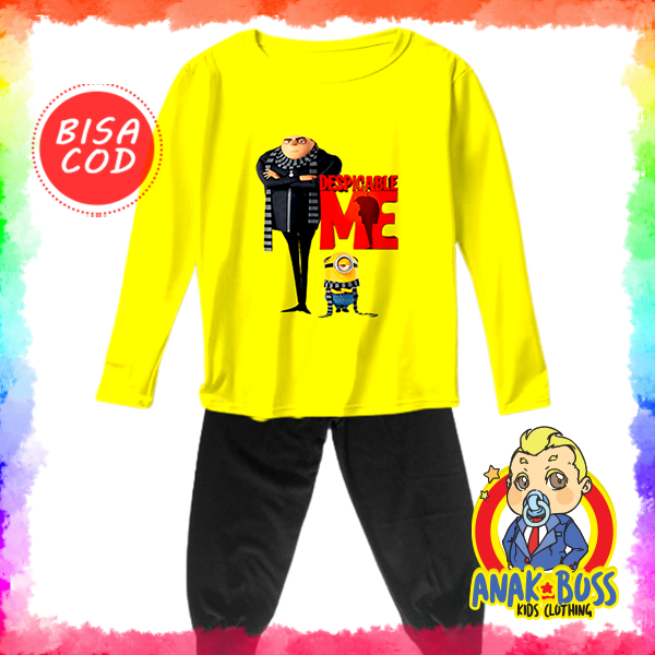 Despicable Me Gru Minion Fato De Manga Comprida 1-10 Anos-Boss Child ...