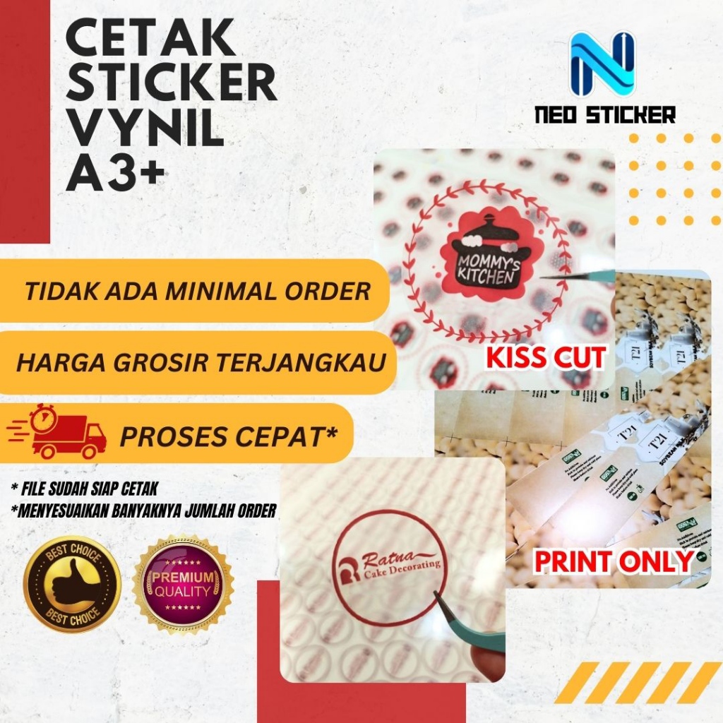 Imprimir Adesivo De Vinil A3 + | Rótulo Kisscut Diecut | Shopee Brasil