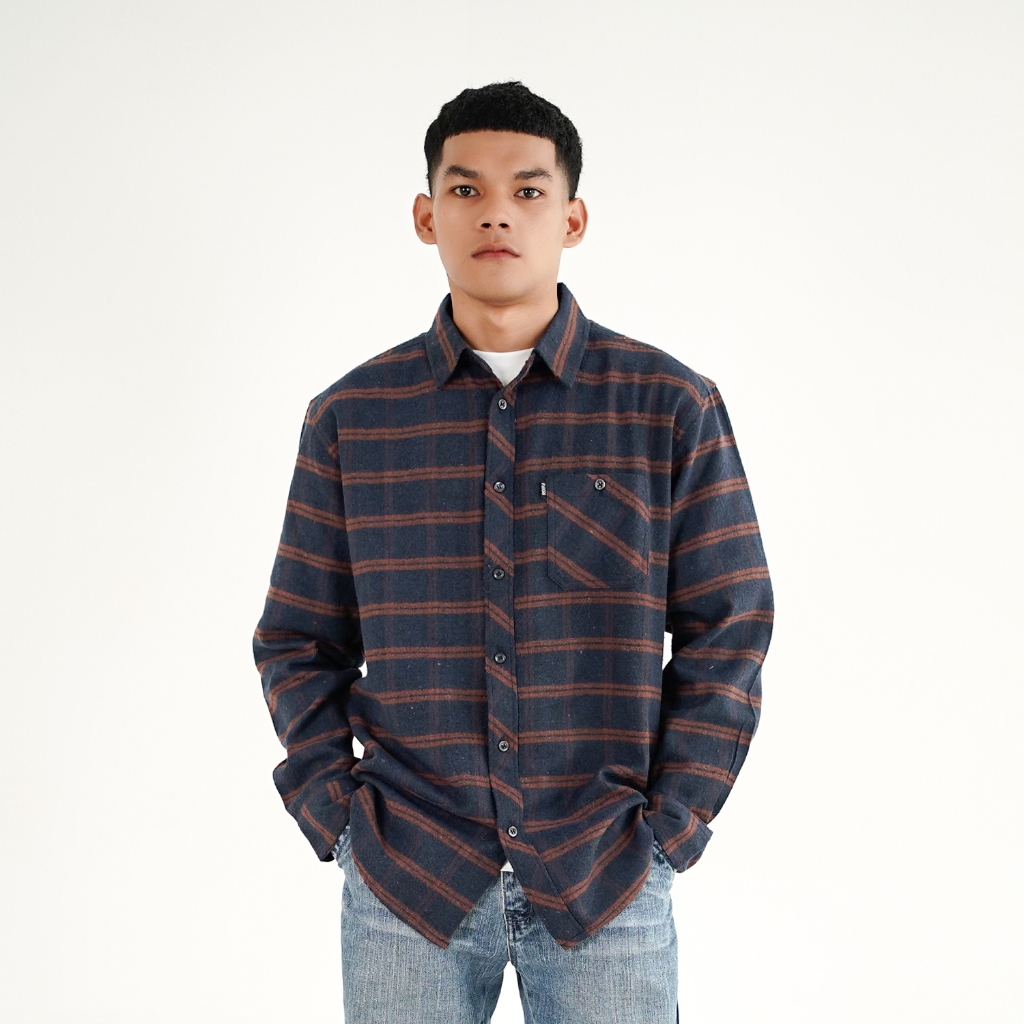 KEMEJA Rown Division Camisa Oficial De Flanela-Marrom Da Nação | Shopee ...