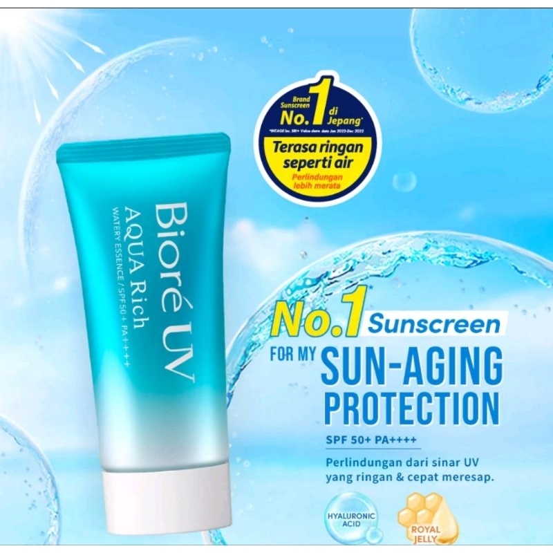 Biore UV Aqua Rich Watery Essence Spf 50 + PA + + 50gr | Shopee Brasil