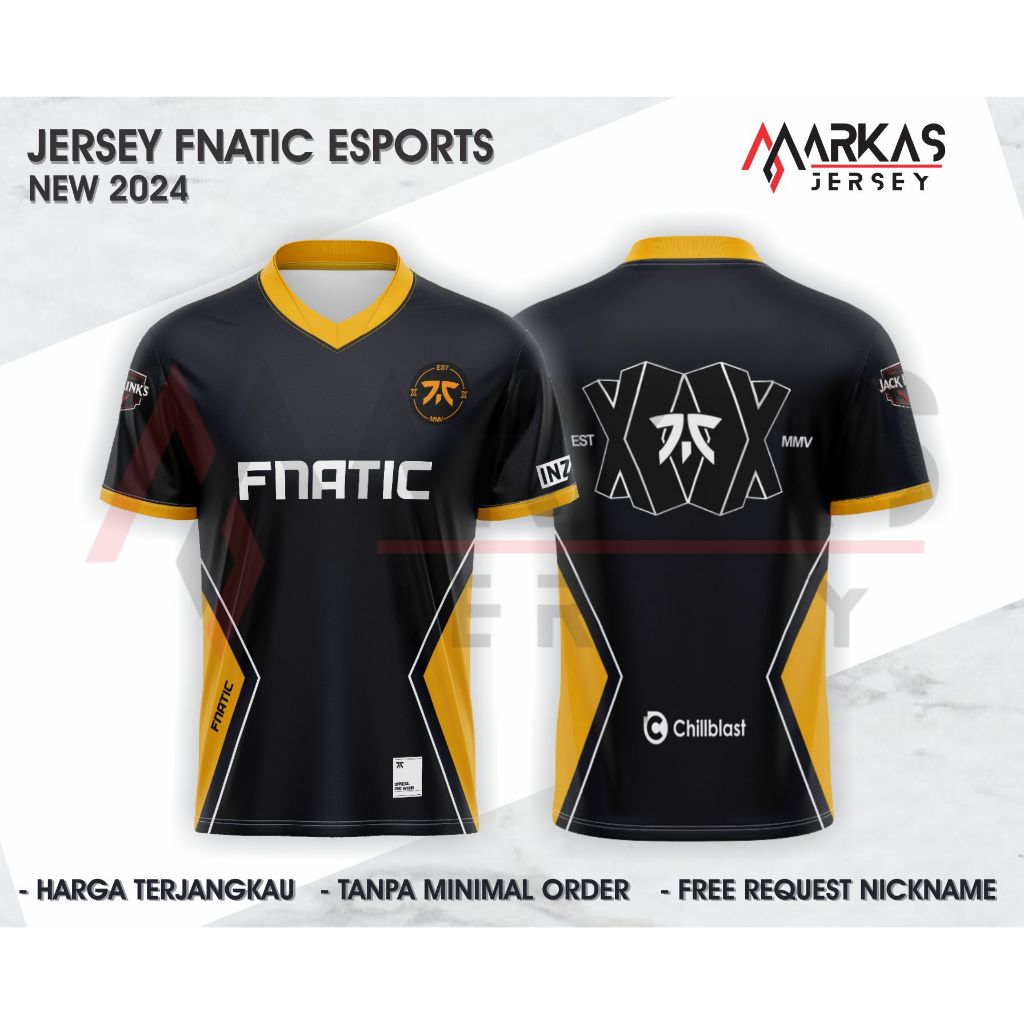 Nova Camiseta FNATIC ESPORTS JERSEY 2024 Megastoree GAMING DOTA AOV ...
