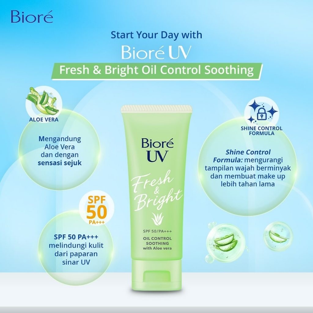 Biore UV Fresh & Bright Oil Control Calmante Fps 50 PA + + 30 g | Shopee Brasil
