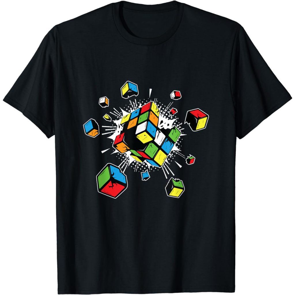 Camiseta Camisetas Infantis Explodindo Cubo Velocidade Rubik Cubing ...
