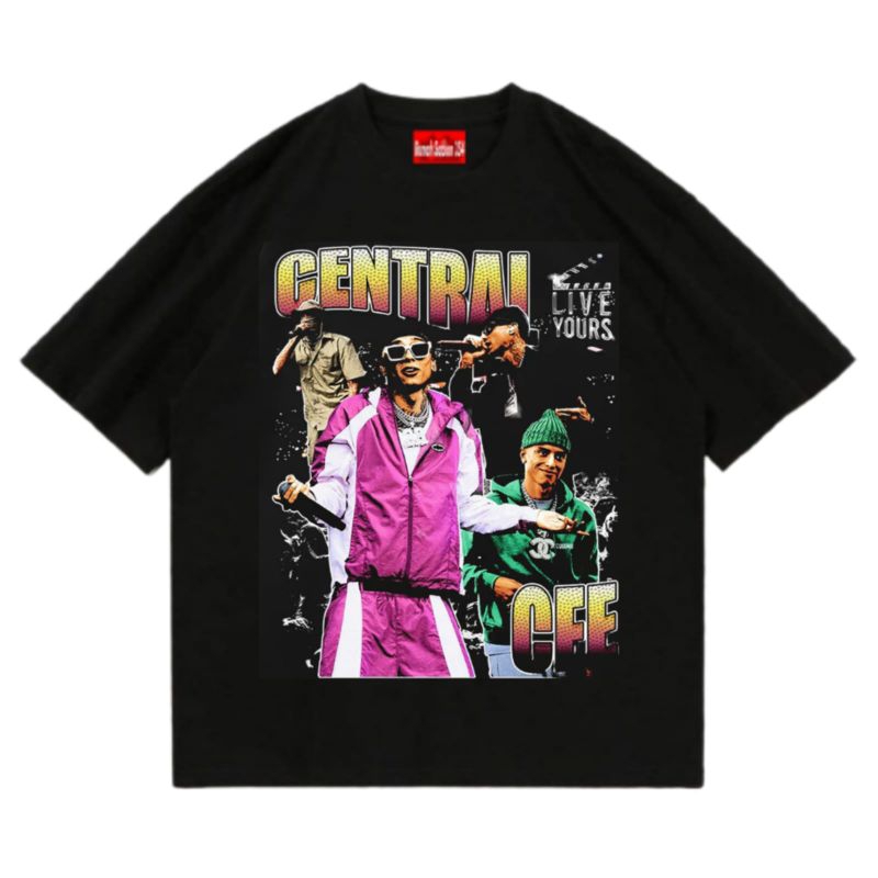 Camisa CEE Central HITAM | Camiseta Preta OVERSIZE VINTAGE BOOTLEG Rap ...