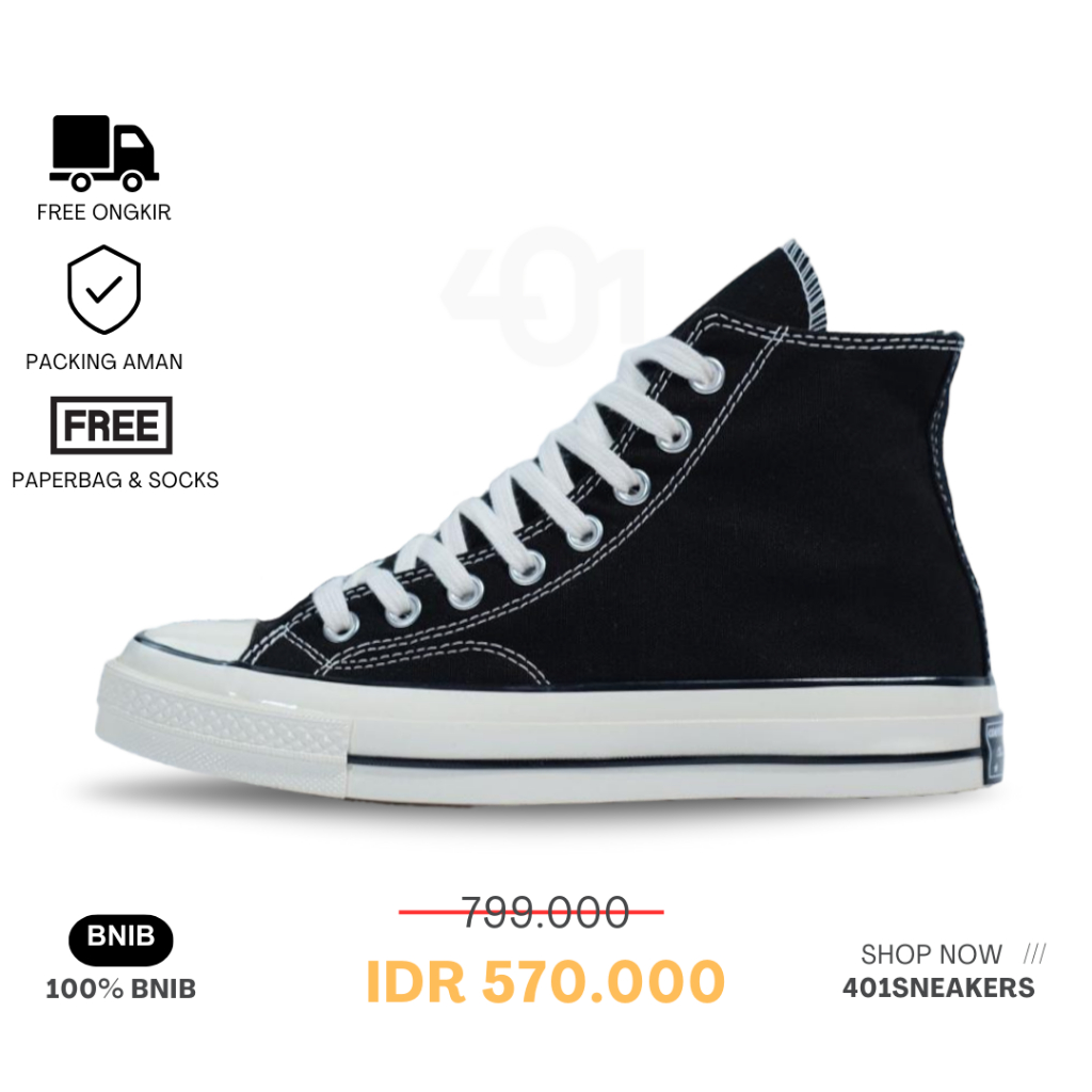 Converse Chuck Taylor 70s Oi Tênis De Colmeia Preta 100 % Autêntico ...