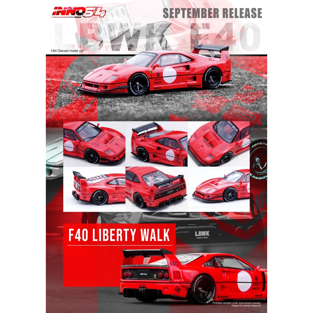 Inno64 Inno Ferrari F40 LBWK Vermelho | Shopee Brasil