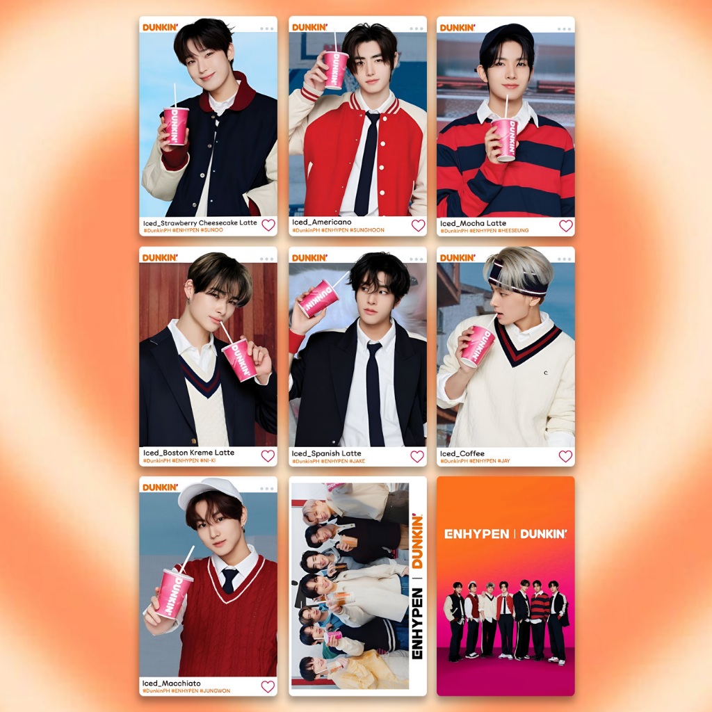 Enhypen x DUNKIN DONUTS (ph) Cartão Fotográfico PC | Shopee Brasil