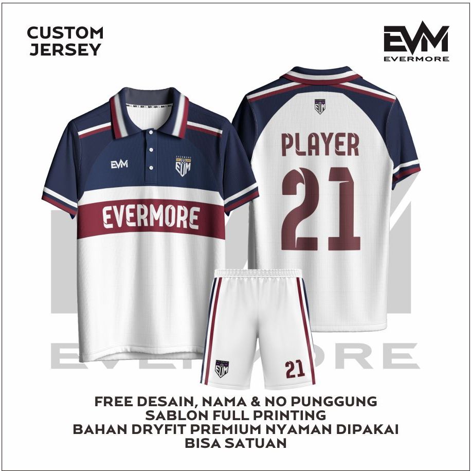 Jersey RWB CLASSIC Milano Dryfit Premium Futsal/Sepak Bola Grátis ...