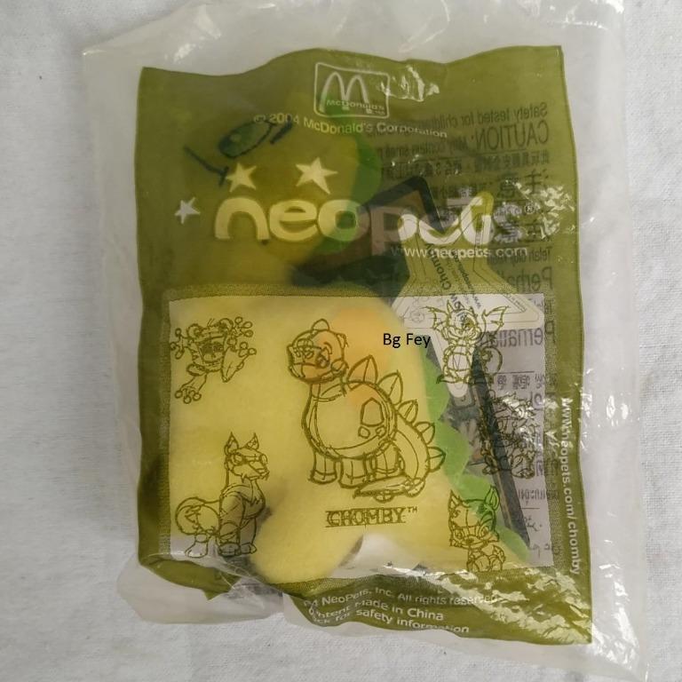 Mcdonalds 2004 Toy Neopets Boneca De Pelúcia Amarela Chomby Plush ...