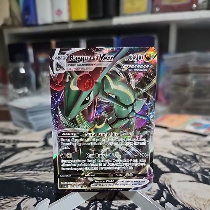 Rayquaza vmax rrr pokemon Cartão tcg Indonésia original | Shopee Brasil