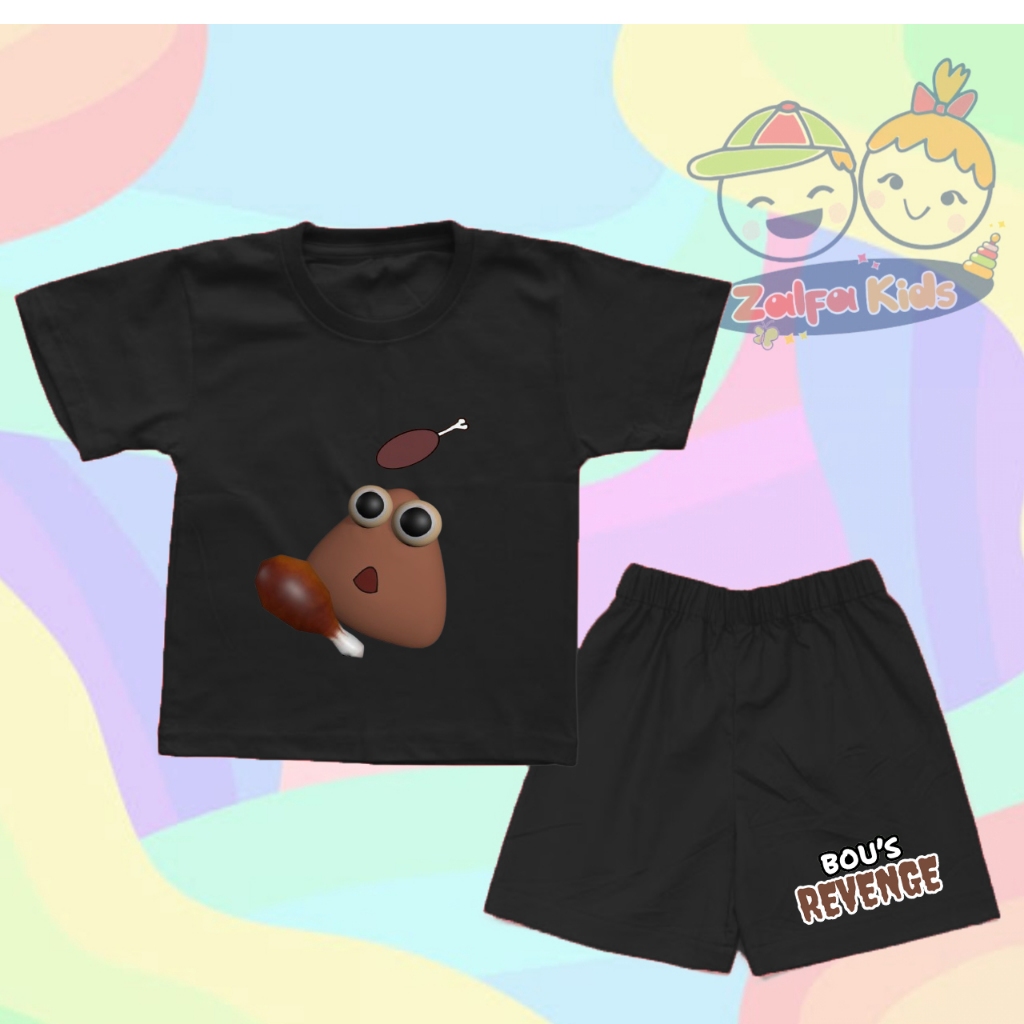Conjunto Infantil BOU'S REVENGE POU GAME ONE SET T-Shirt E Calções Para ...