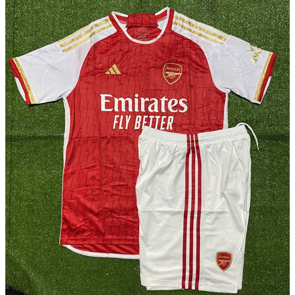 Casa Arsenal Grau Ori 2023/2024 Nova Temporada 23-24 Conjunto Jersey ...