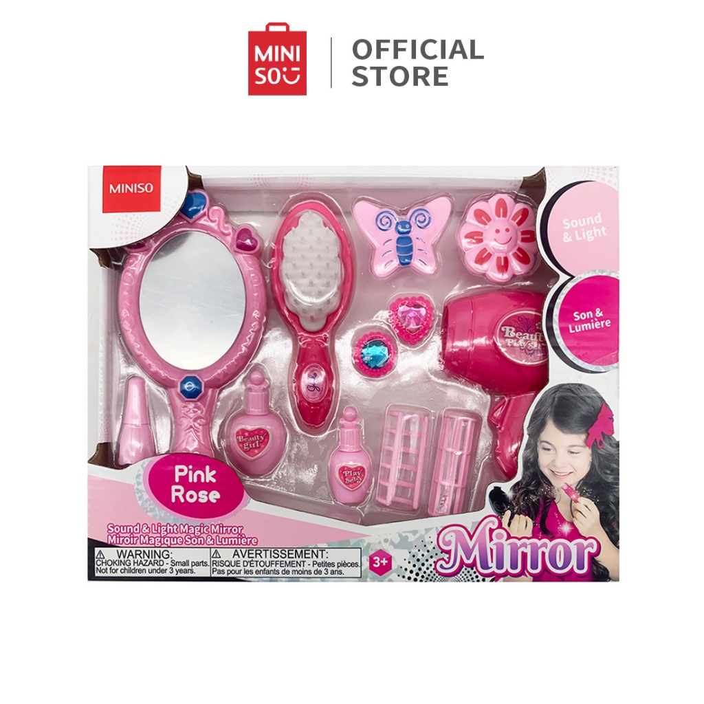 Miniso Conjunto De Maquiagem Toy Mirror Set Kids Box | Shopee Brasil