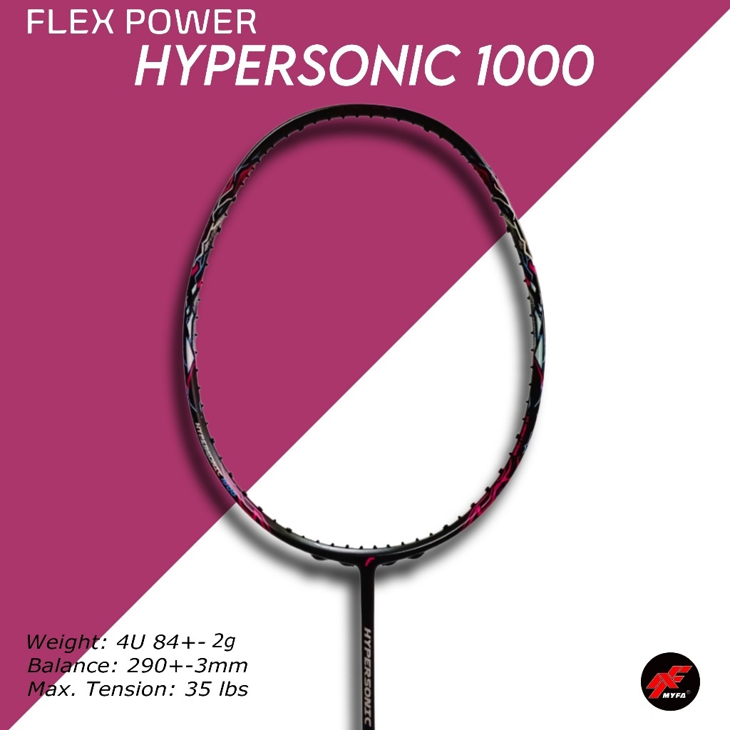 Raquete De Badminton Flexpower Hypersonic 1000 Preta | Shopee Brasil