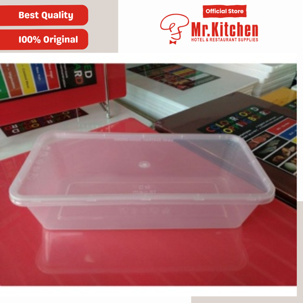 Lancheira Plástica Retangular/Recipiente Para Alimentos 1300ml | Shopee ...