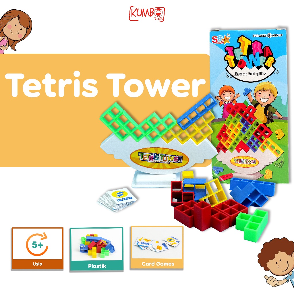 Tetris Tower Interação Infantil Brinquedo Equilíbrio Tetra Building ...