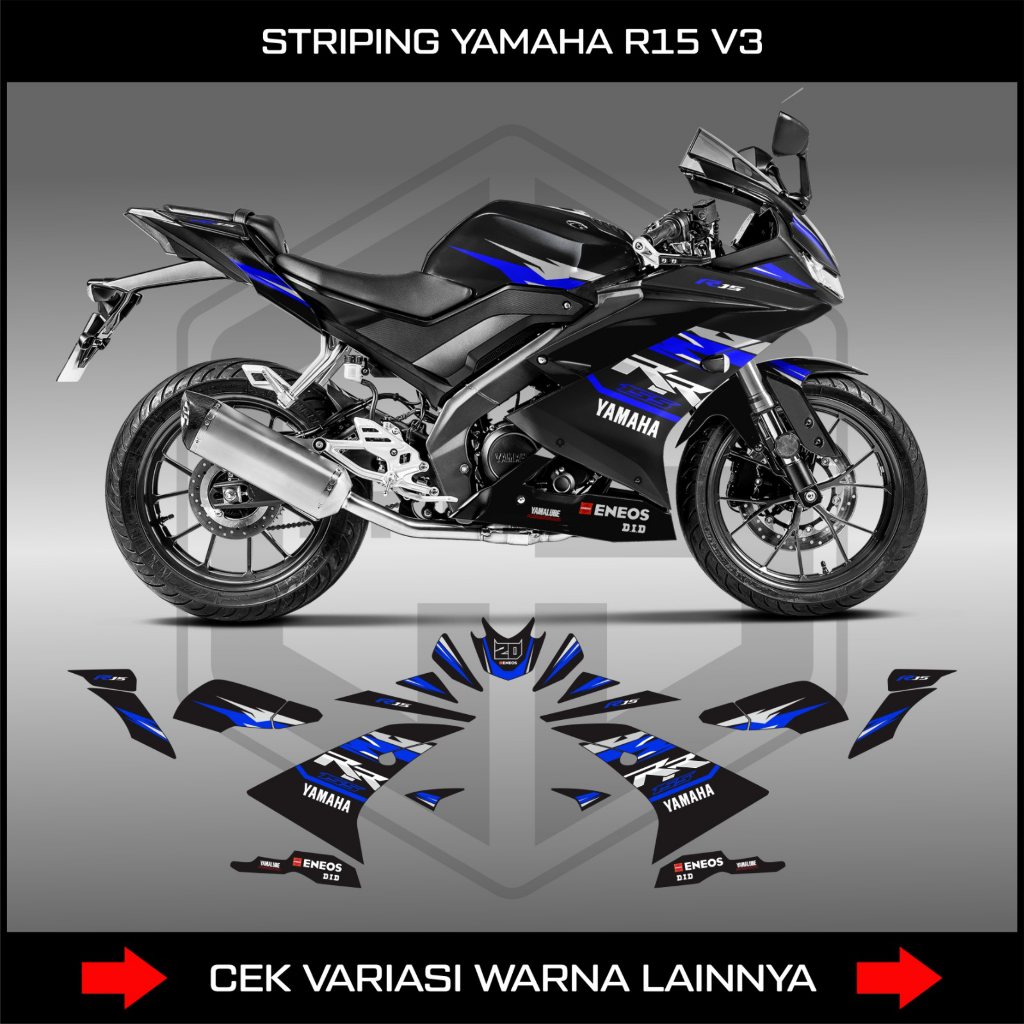 Decalque YAMAHA YZF R15 V3 Ao Vivo KRT RR/STICKER/STOCK DECAL ...