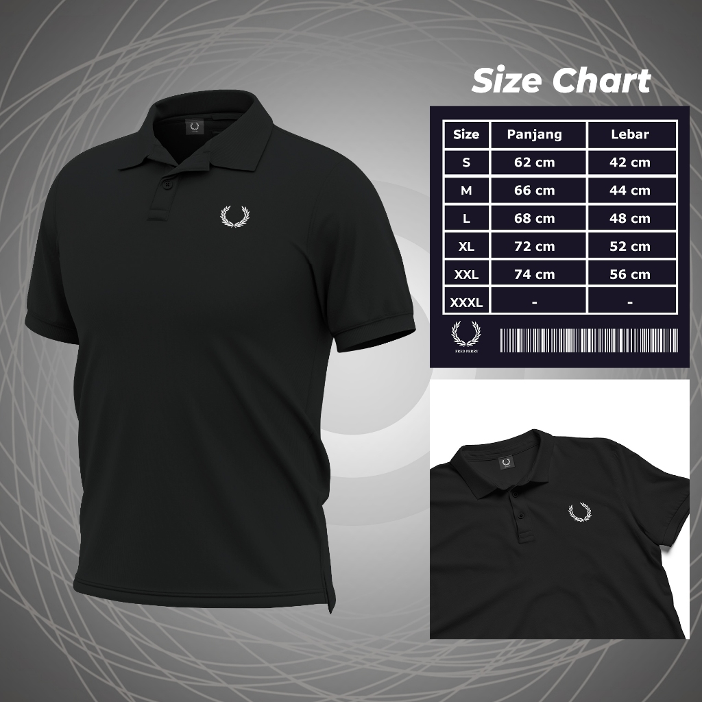 TESCILLES-Camiseta POLO KAOS FRED PERRY Unissex Colar / | Shopee Brasil