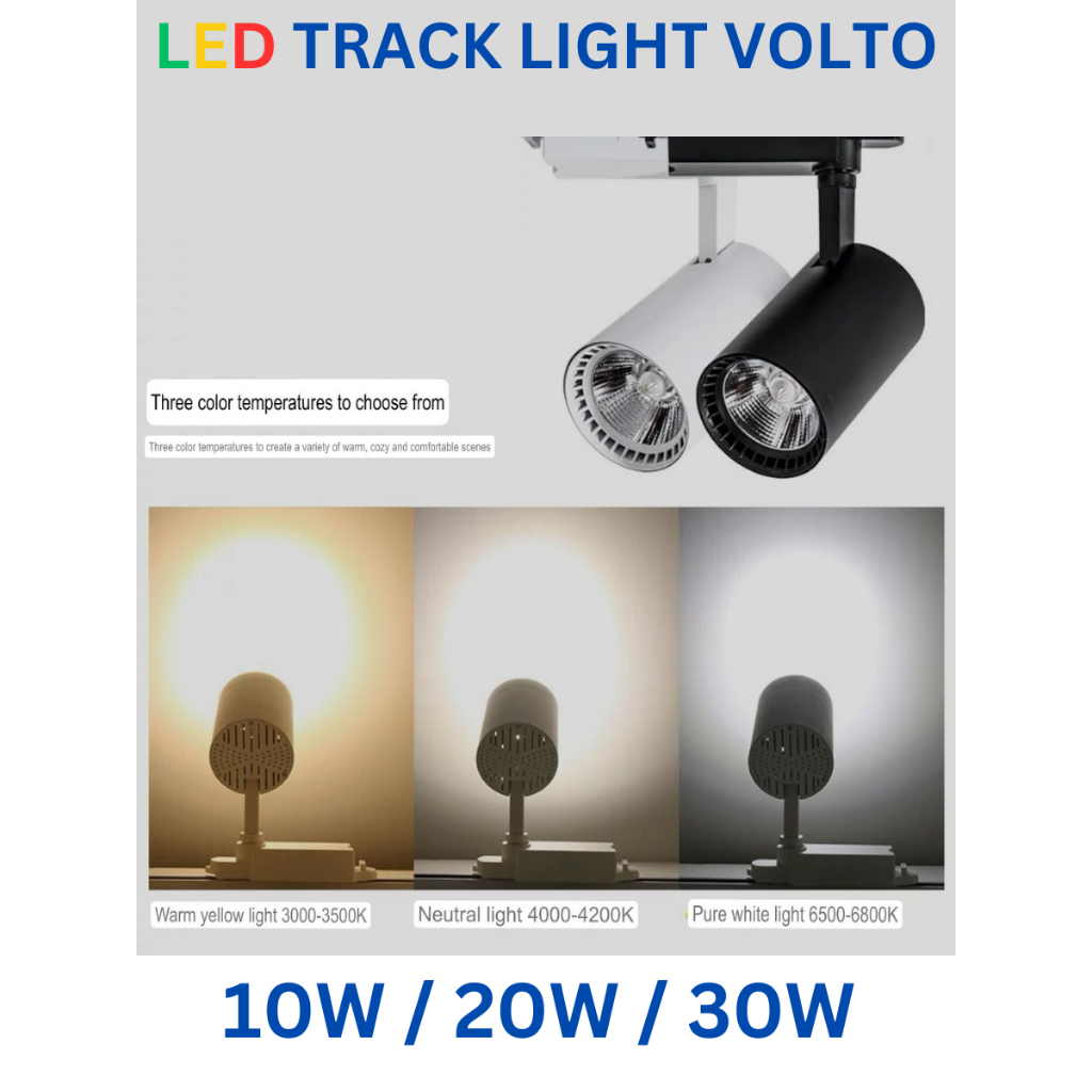 Volto Spotlights 10W , 20W , 30W LED Rell Track Lights Sopot 0.6M Luzes ...