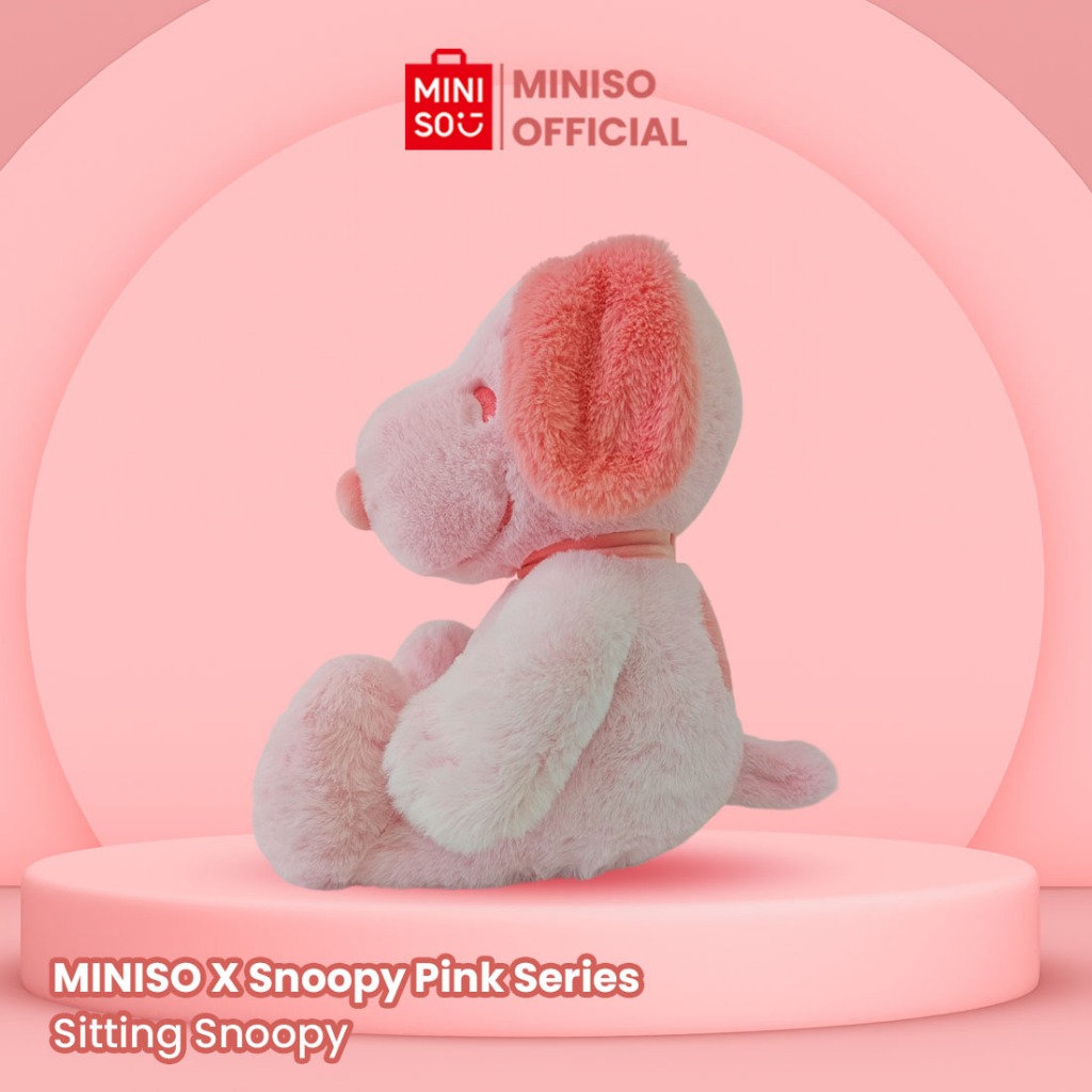 Miniso x Snoopy Pink Collection Bonecos De Pelúcia Sentados 12 Pol ...