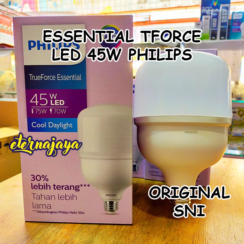Lâmpada LED Essencial PUTIH Philips TrueForce 45W Branca 6500K 45 Watts Tforce | Shopee Brasil