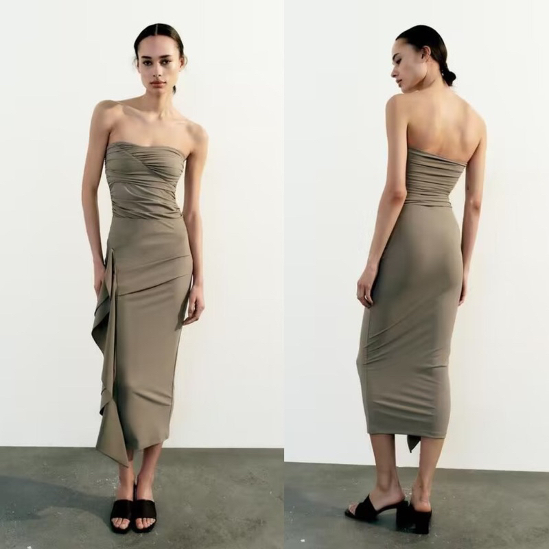 Terno De Verão Feminino Liso Midi Top E Saia Verde Coreano Curva ...
