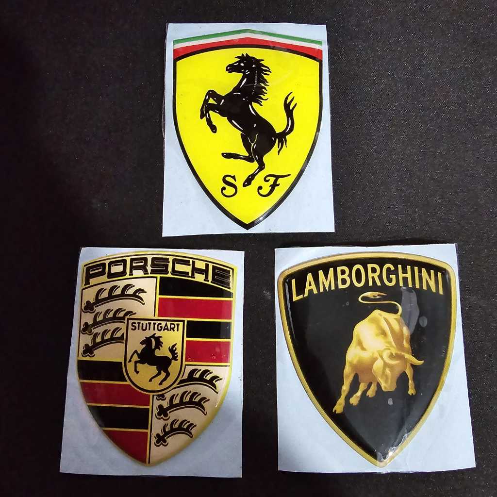 Emblema FERRARI Adesivo LAMBORGHINI PORSCHE 3D Em Relevo | Shopee Brasil