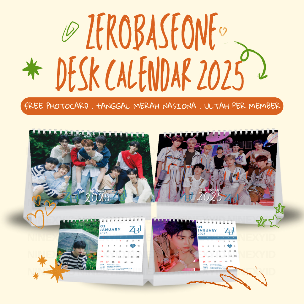 Calendário De Mesa zerobaseone 2025/ZB1 2025 kpop bts enhypen Dezessete txt nct dream ...