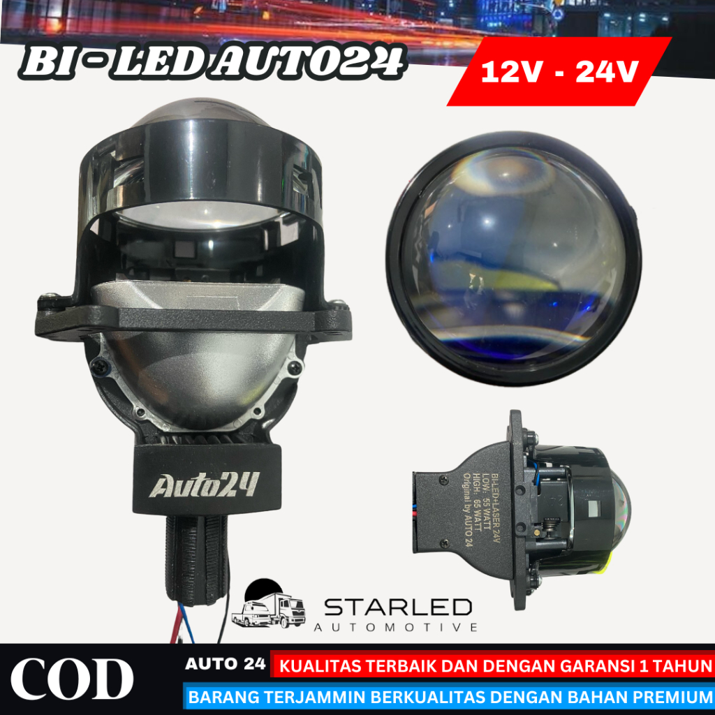 Luzes Auto24 BI-LED 12-24VOLT PROJIE 55W 65W BILED Tamanho 3 Polegadas Dianteiras | Shopee Brasil