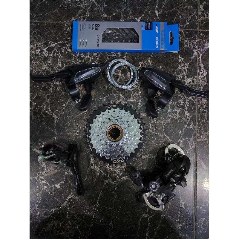 Shimano Groupset 3 X 8 Velocidade TX35 Fio De Roda Livre Original MTB ...