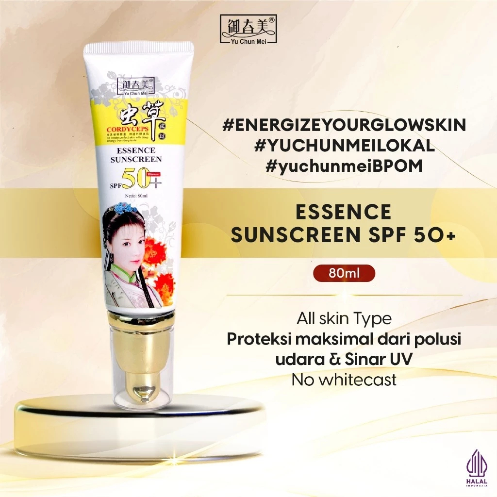 Reinabeauty-YU CHUN MEI Essence Protetor Solar UV Defender Fps50 PA + 80ml | Shopee Brasil