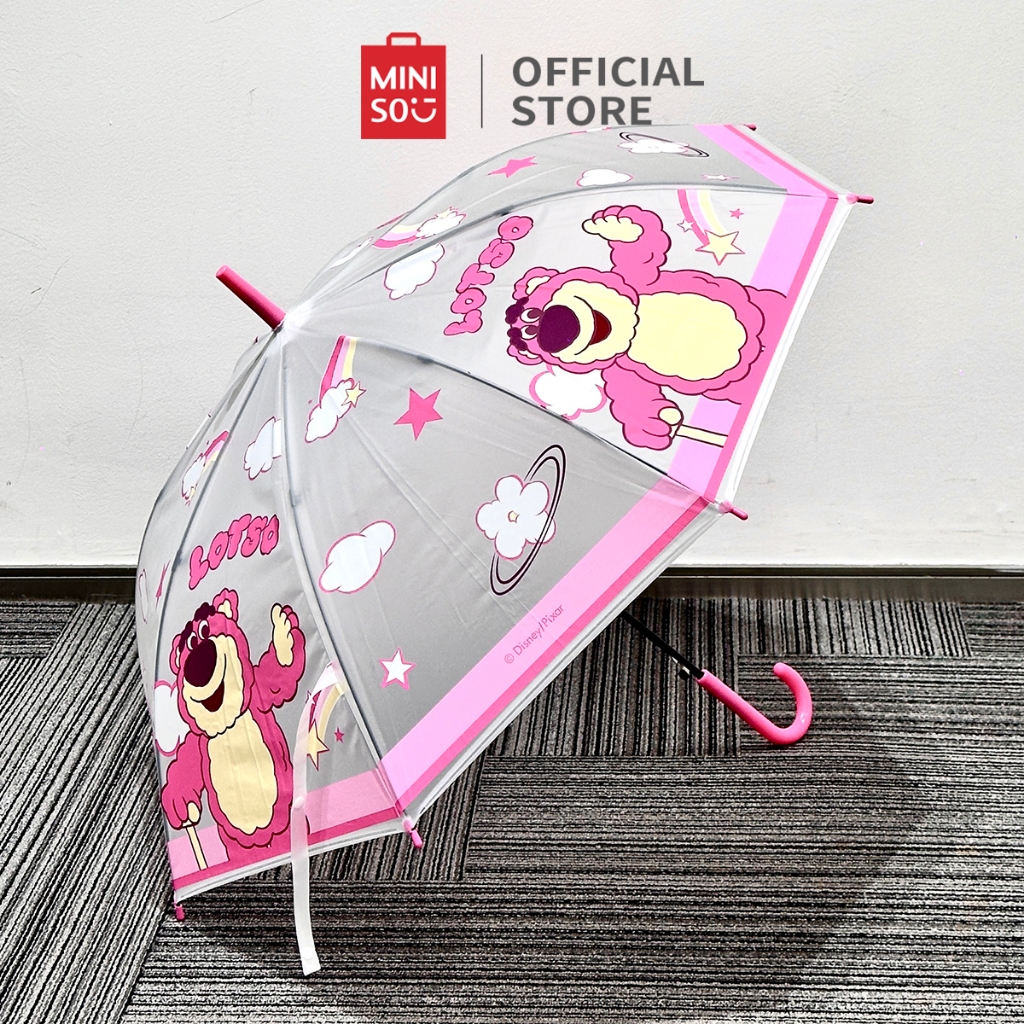 Miniso X Disney Pixar Guarda-Chuva Transparente Dobrável Lotso De Alça ... Miniso X Disney Pixar Guarda-Chuva Transparente Dobrável Lotso De Alça ...