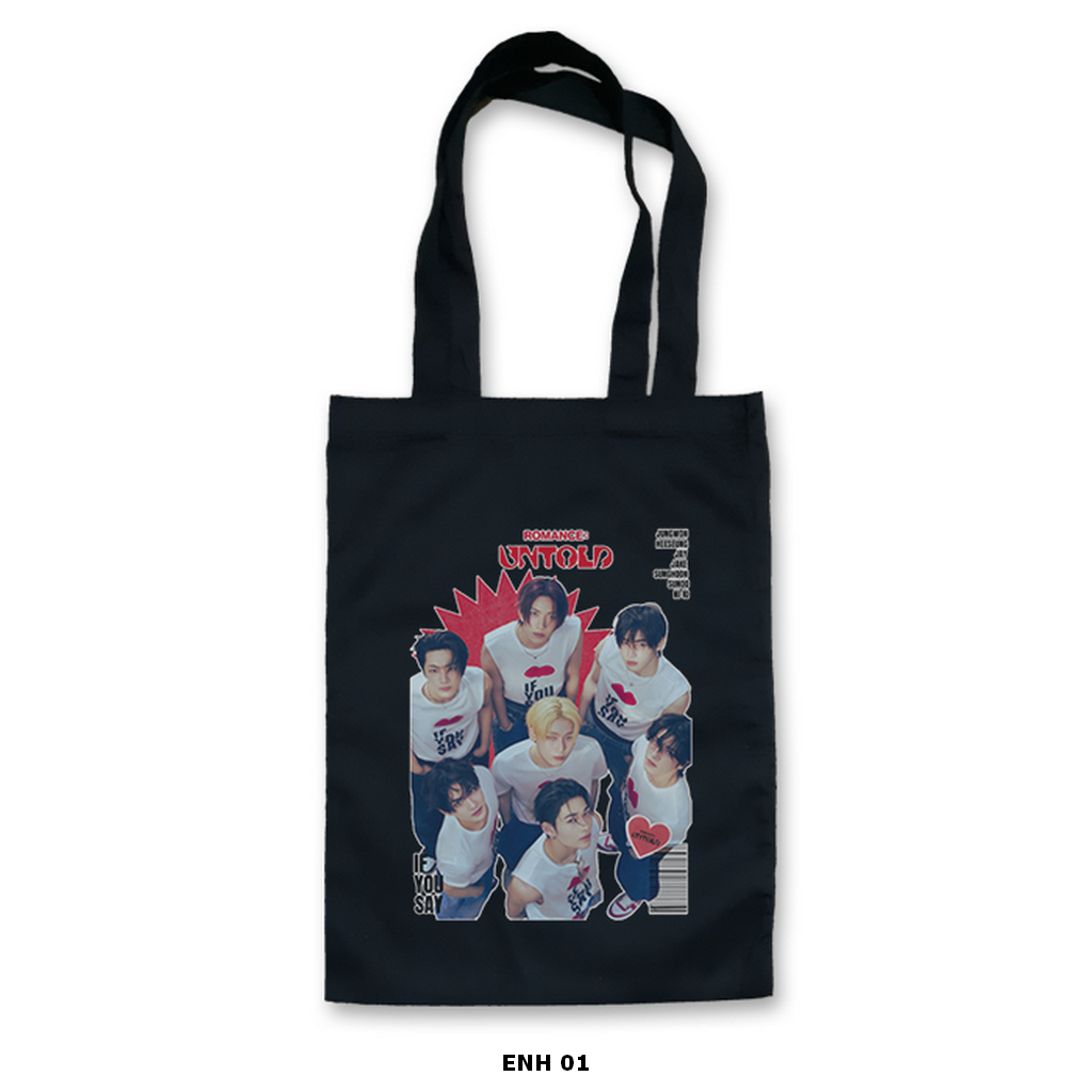 Sacola De Lona Preta HITAM-Enhypen/Kpop/Boyband | Shopee Brasil