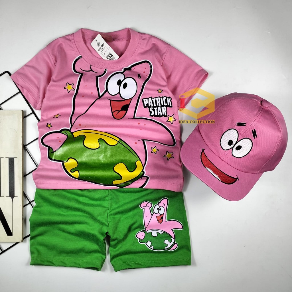 Conjunto De Roupas Infantis Idc PATRICK Tema Bob Esponja MOTIF Bonito ...