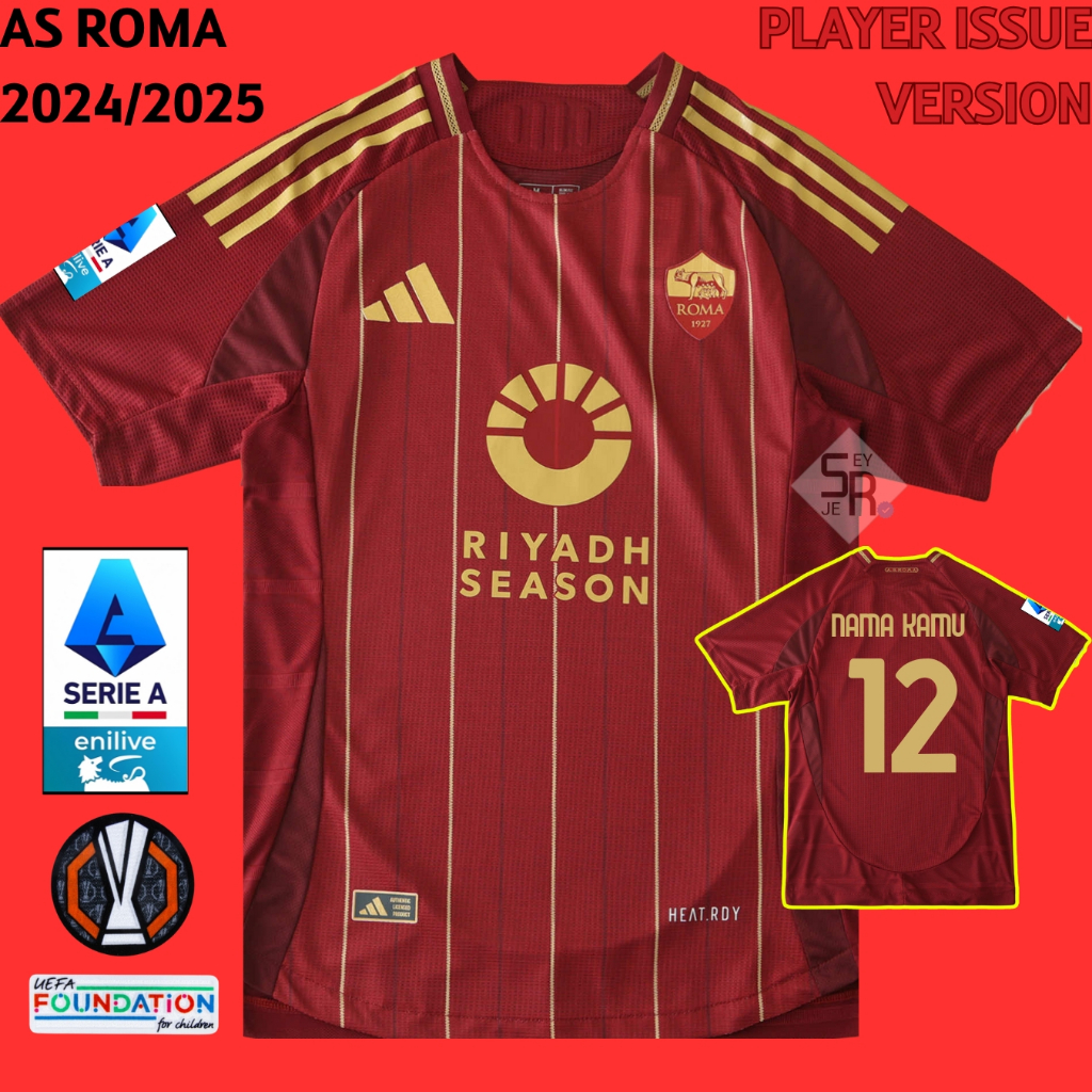 As Roma Player Issue Jersey 2024 2025 Home Camisa De Futebol Marrom 24 ...