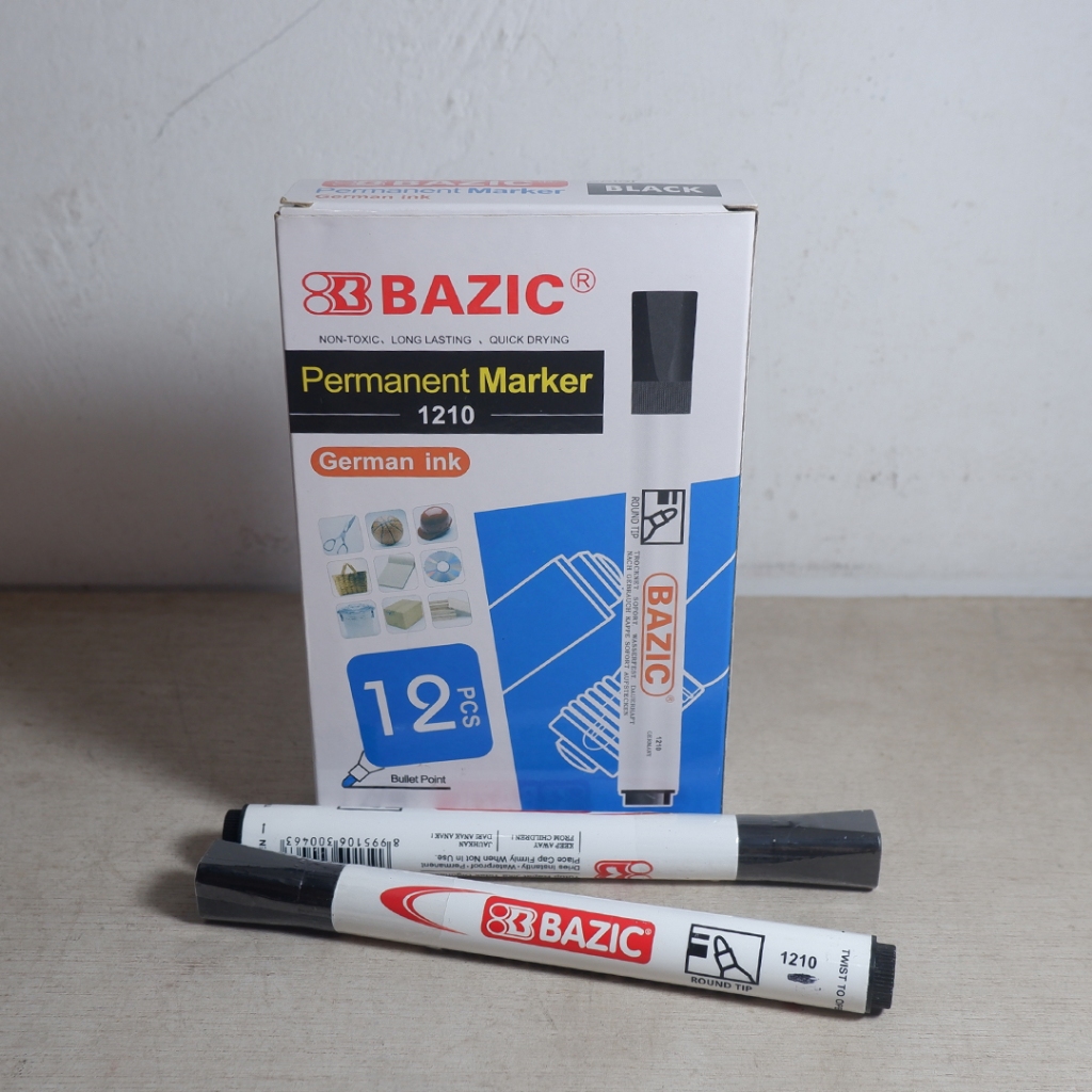 Marcador Permanente HITAM Nerrd Preto Bazic BC-1210 | Shopee Brasil