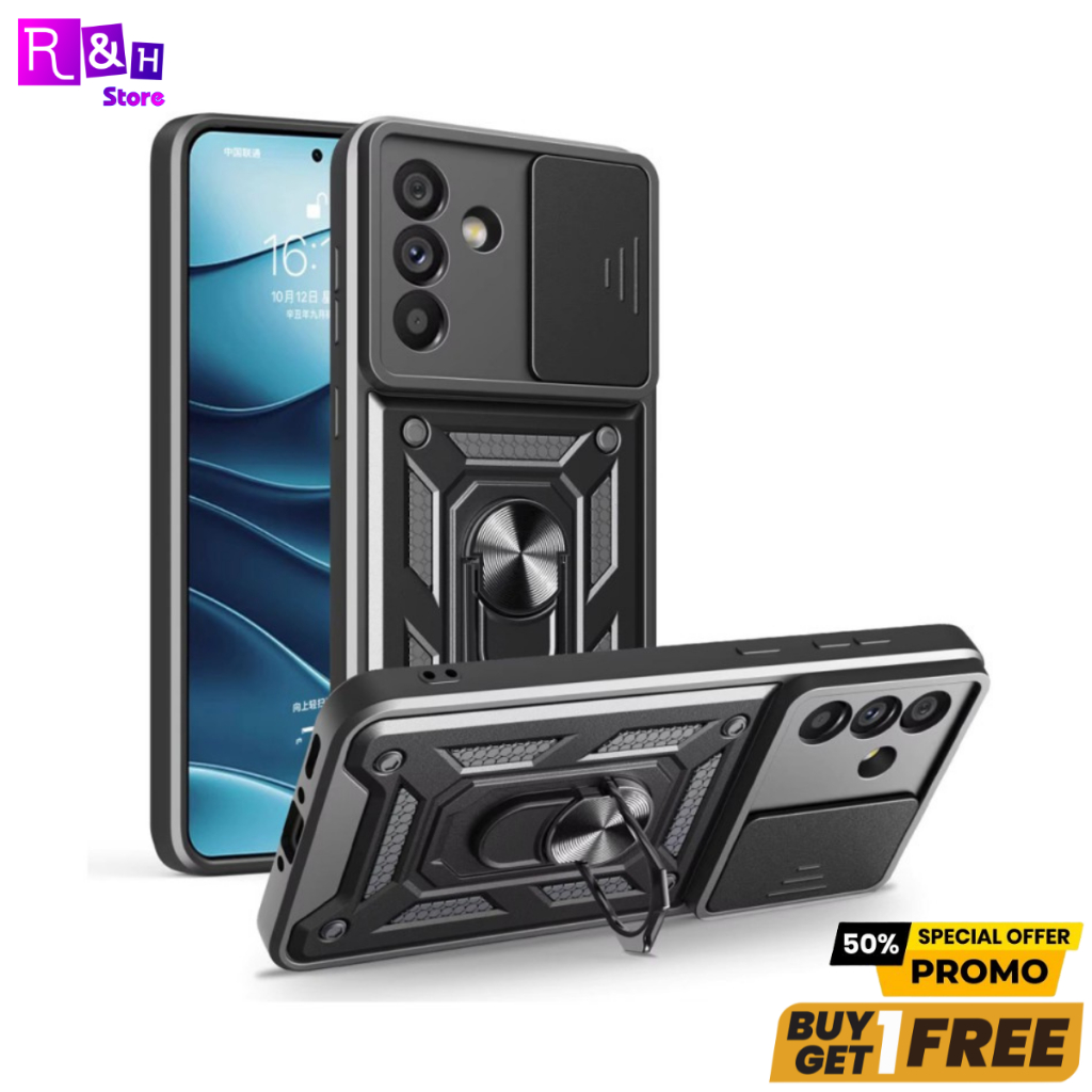Capa Samsung Galaxy A26 A36 A56 5G Anel De Câmera Deslizante Militar ...