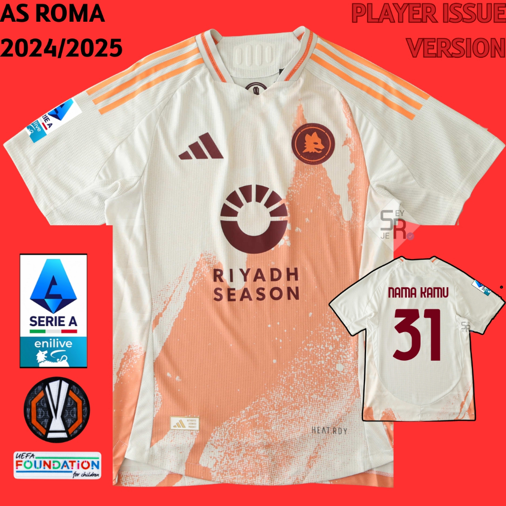 As Roma Player Issue Jersey 2024 2025 Camisa De Futebol Fora De Casa ...