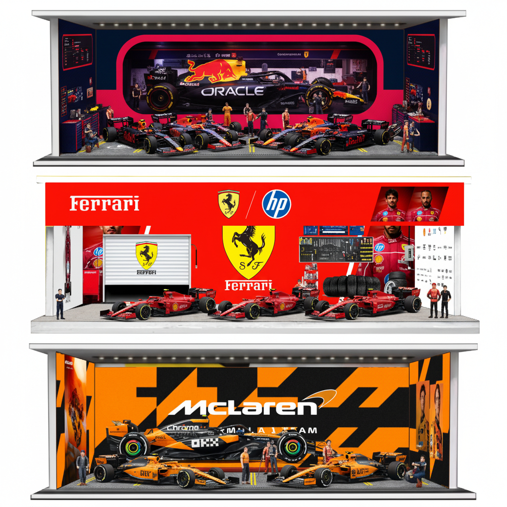 KRMK Diorama 1/64 F1 Fórmula 1 SCUDERIA FERRARI REDBULL RED BULL ...