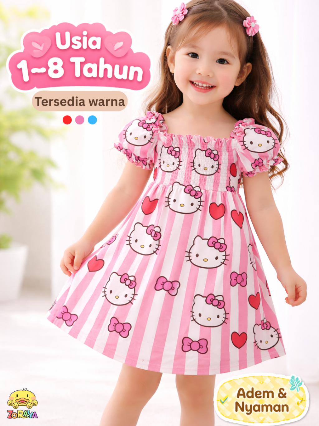 Vestido Infantil Rosa Hello Kitty | Roupas Legais E Confortáveis Para ...
