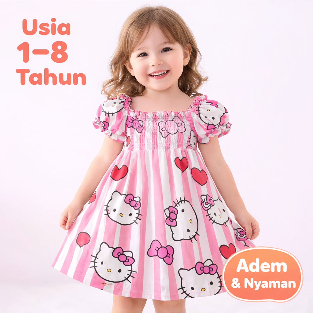 Vestido Infantil Rosa Hello Kitty | Roupas Legais E Confortáveis Para ...