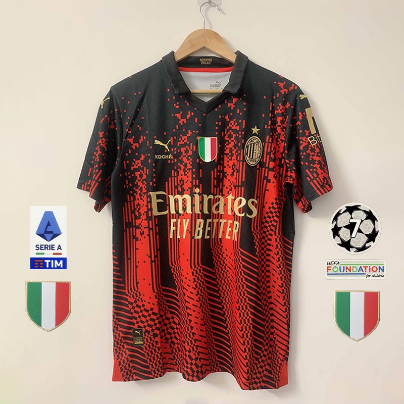 AC Milan 4th jersey kit 2022/23 Fans Versão Camisa De Futebol S-4XL ...
