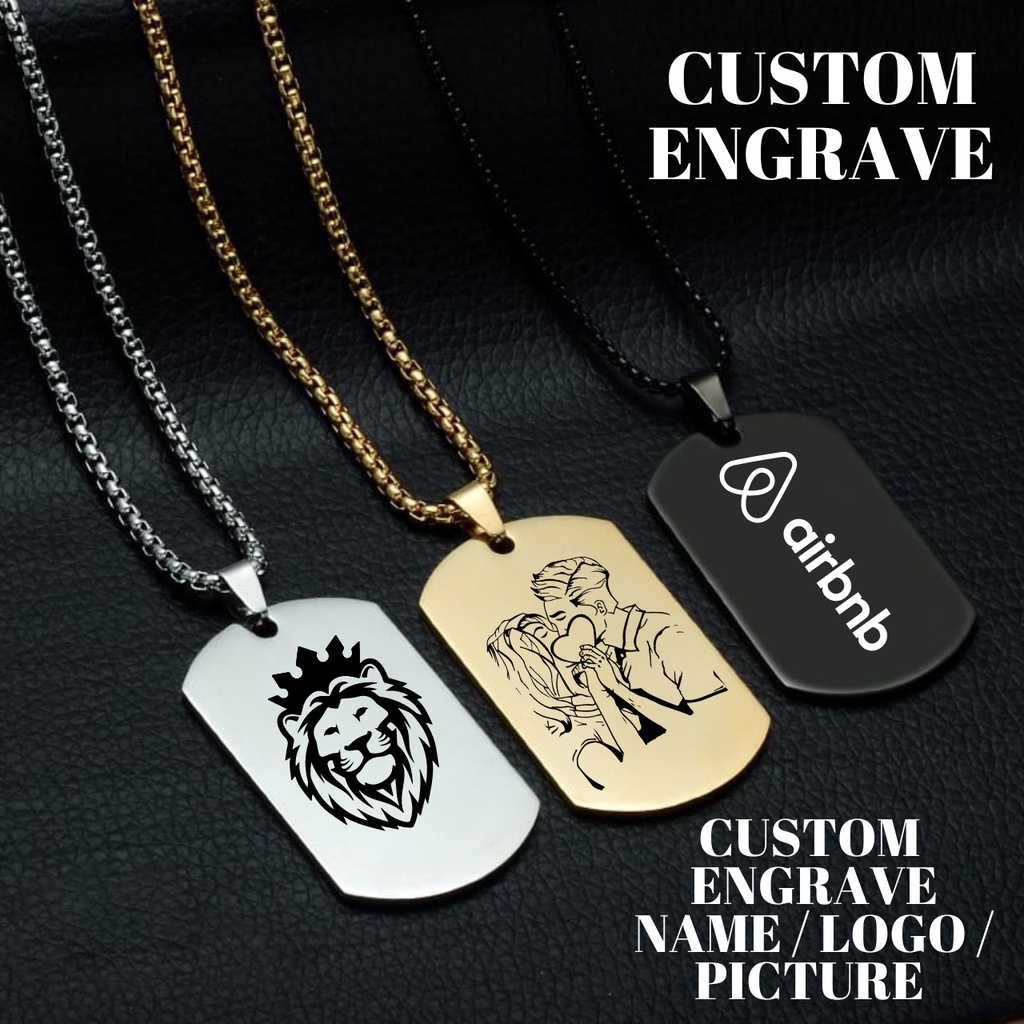Colar Personalizado Rantai Nama Army Military Tag | Shopee Brasil