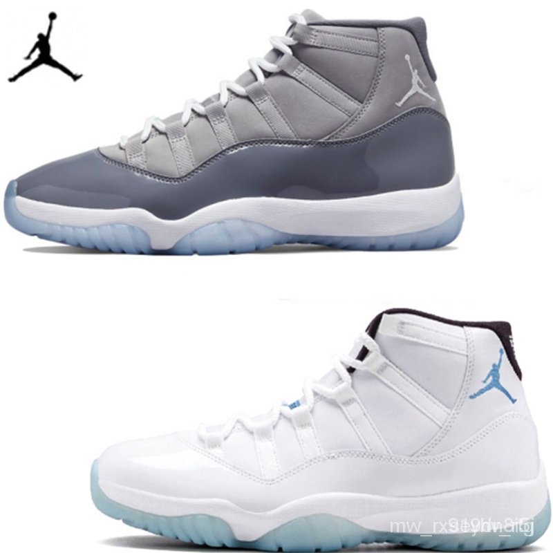 Nike Air Jordan 11 Retro Grey E Branco Cool Sapatos Masculinos Brancos Azuis aj11 Femininos ...