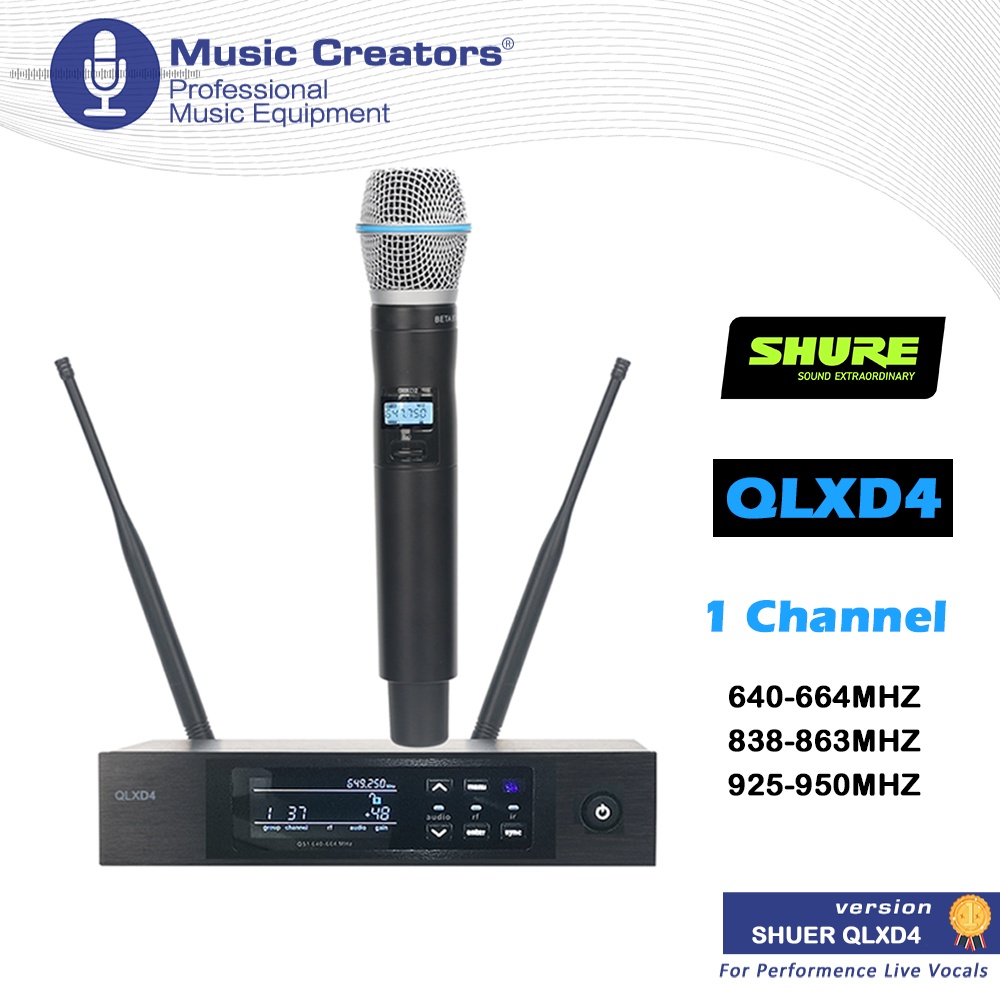 Shure UHF Digital Único QLXD4 Sistema De Microfones Sem Fio Diversidade ...
