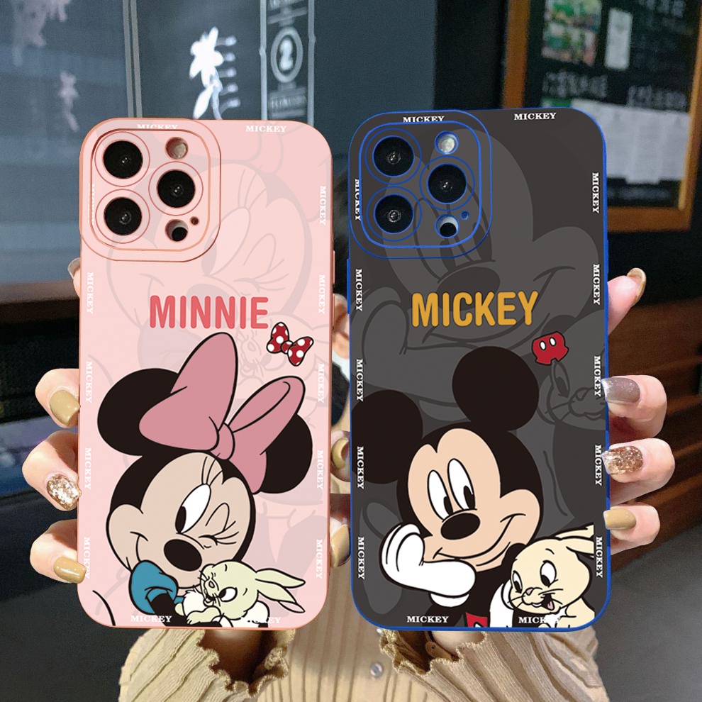 Para Xiaomi Redmi Nota 13 4G 12 12S 13C Pro 5G 9S 9A 12C Coelhinho Mickey Minnie Capa De Borda ...